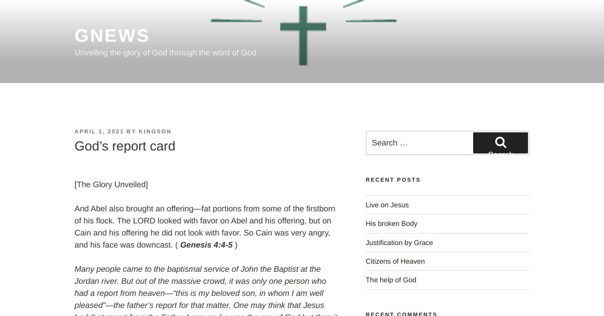 God’s report card – GNews