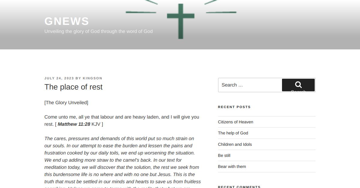 The place of rest – GNews