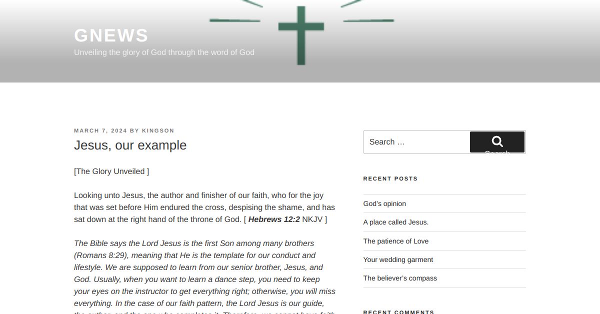 Jesus, our example – GNews